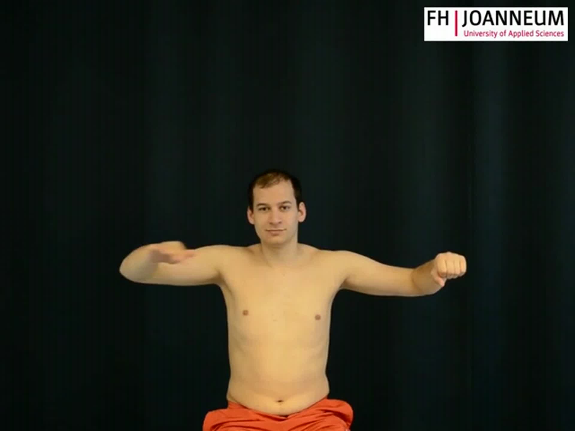 Aktive Untersuchung der Schulter - Horizontale Adduktion - DocCheck